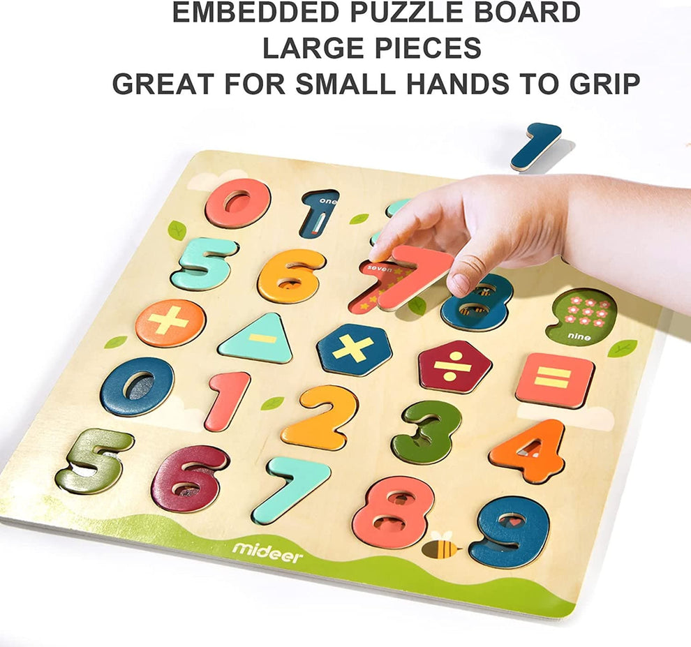 Wooden Alphabet & Number Puzzle Board Toddler Early Learning – Happi Bebe