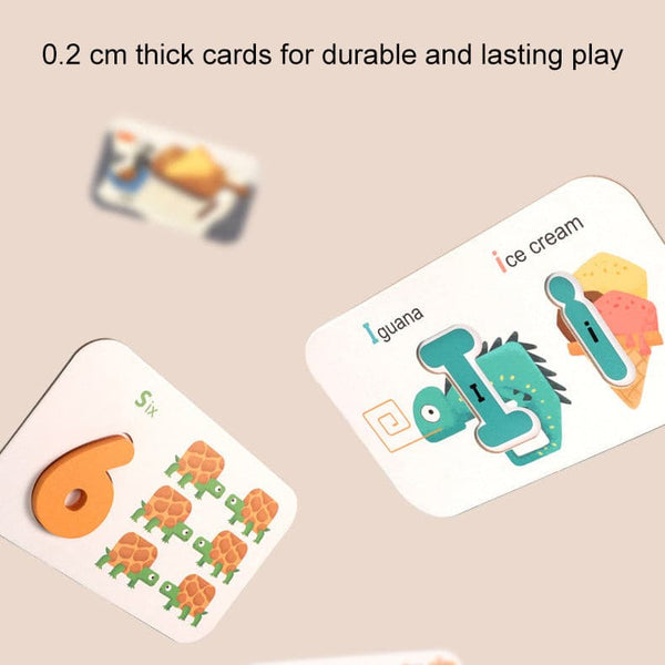 Wooden Alphabet & Number Learning Cards. Montessori Toy – Happi Bebe