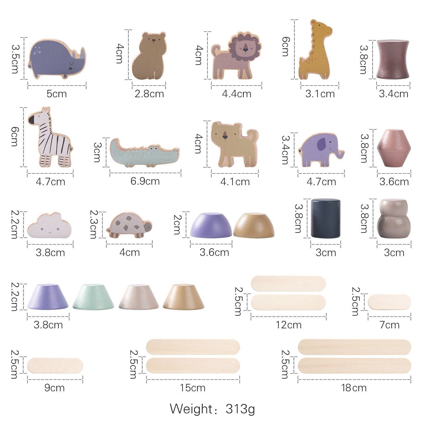 Animal Balancing & Stacking Wooden Toy for Early Development – Happi Bebe